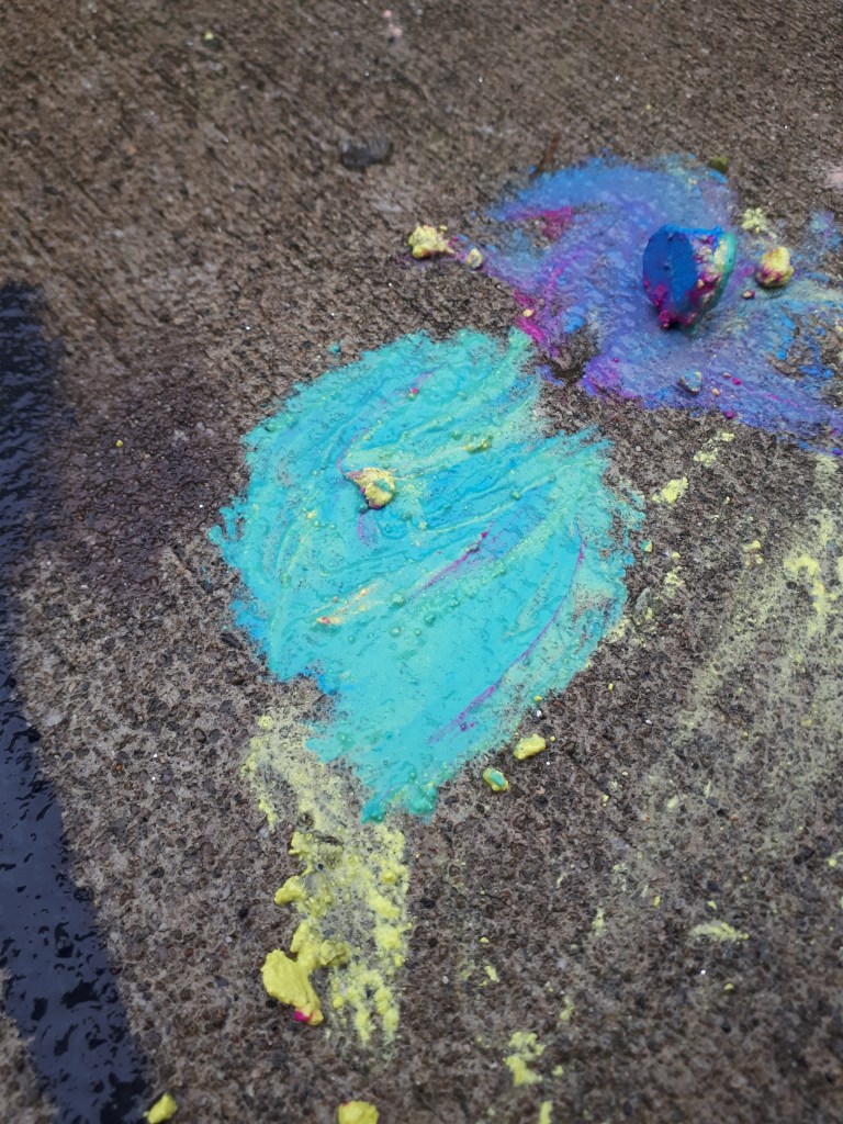 Rainy Day Sidewalk Chalk – But First We Craft