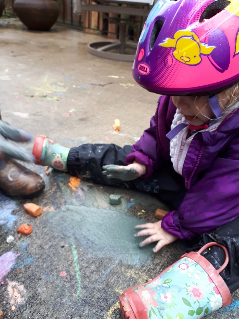 Rainy Day Sidewalk Chalk – But First We Craft