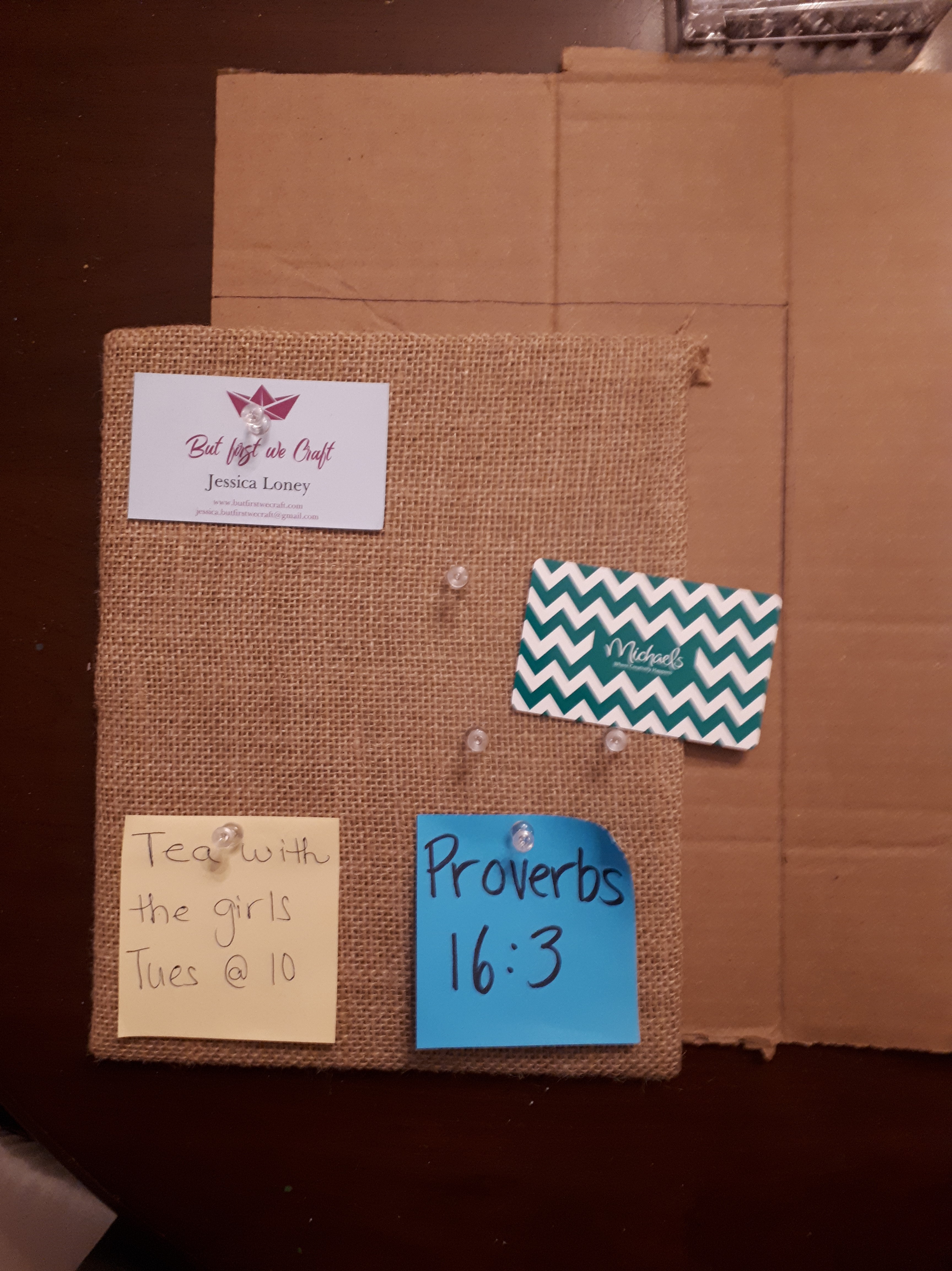 DIY Corkless Bulletin Board – But First We Craft
