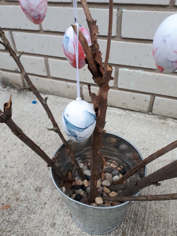 Marbled Easter Egg Tree – But First We Craft