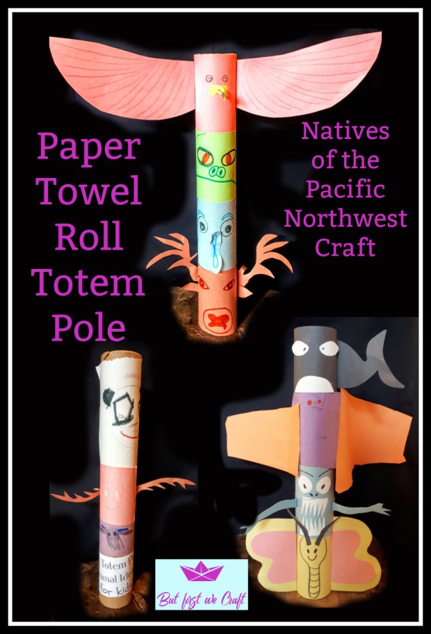 Totem Pole from Paper Towel Roll – But First We Craft