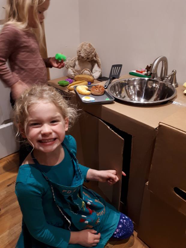 Cardboard Box Kitchen – But First We Craft