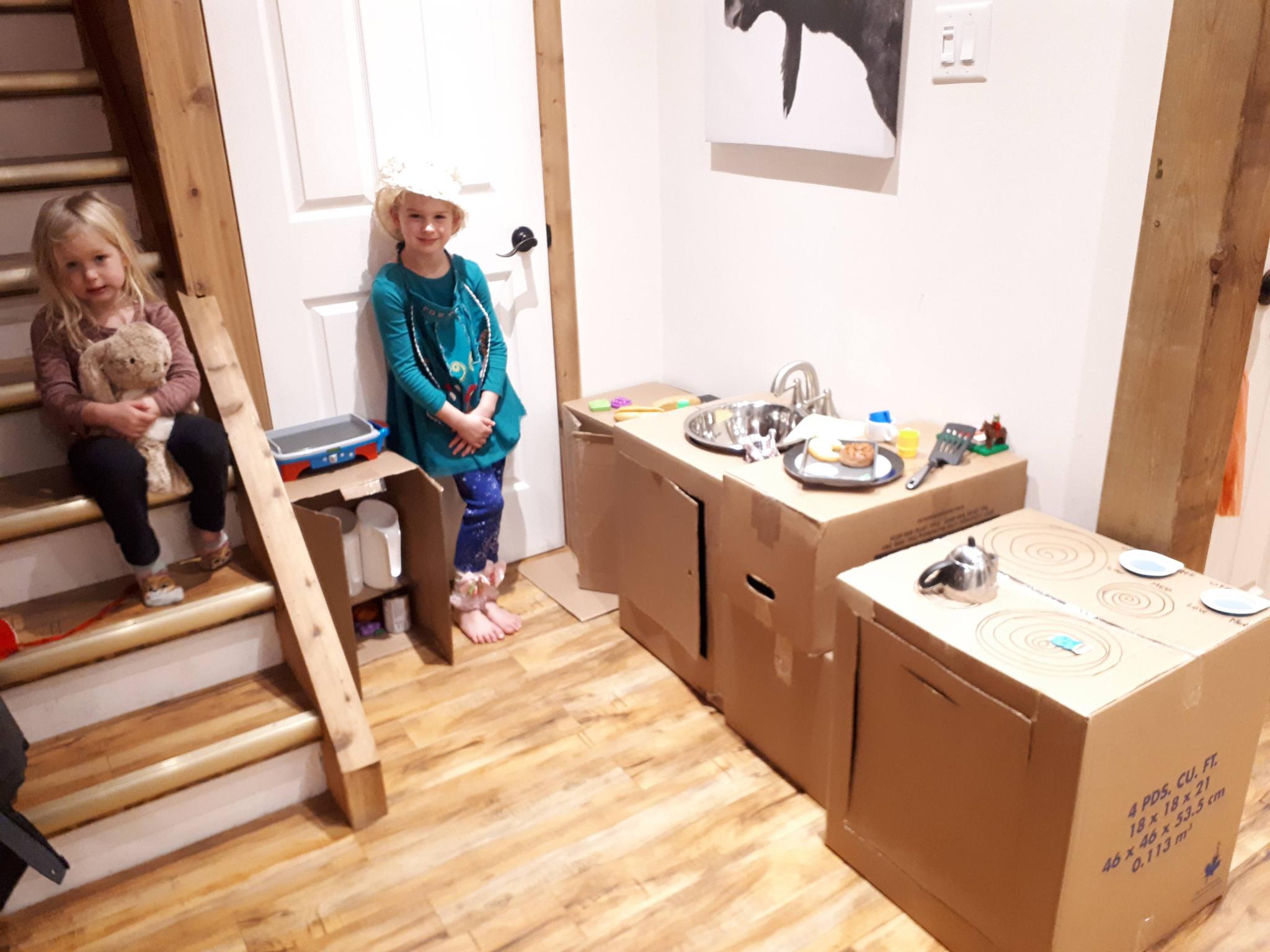 Cardboard Box Kitchen – But First We Craft