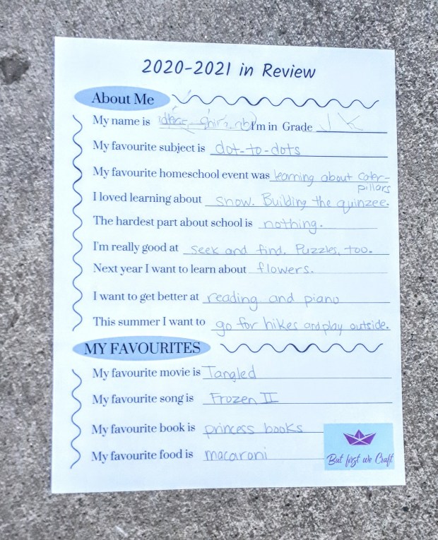 School Year in Review -Free Printable – But First We Craft