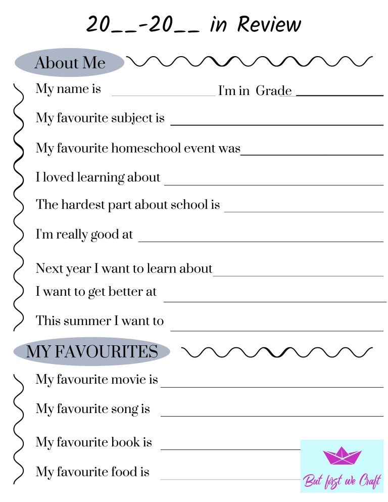 School Year in Review -Free Printable – But First We Craft